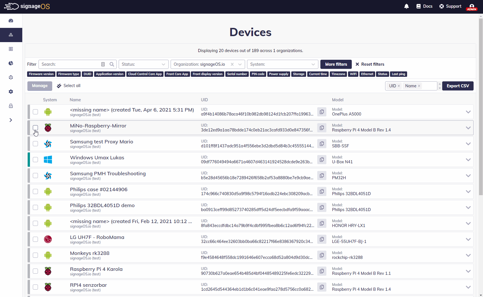 Assign Device Policy To Devices SignageOS